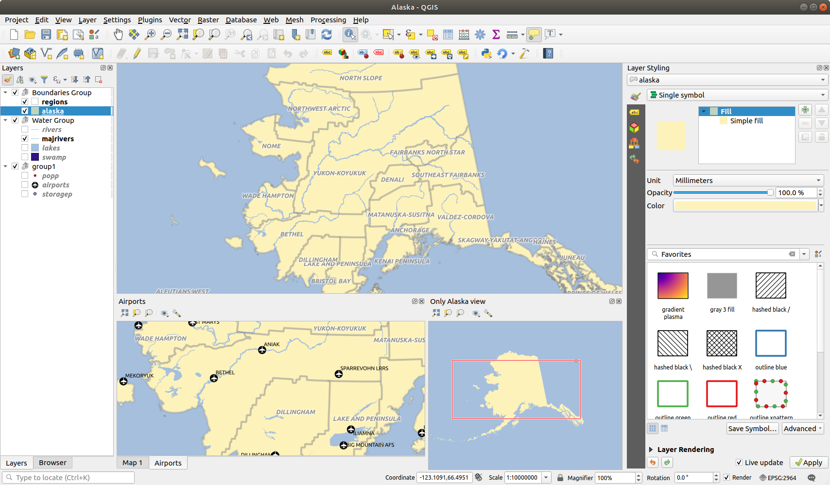 7.1. 2D Map View — Dokumentace pro QGIS Documentation