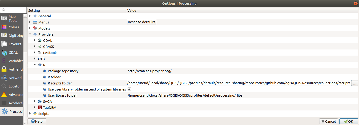 22.9. Configuring external applications — QGIS Documentation documentation