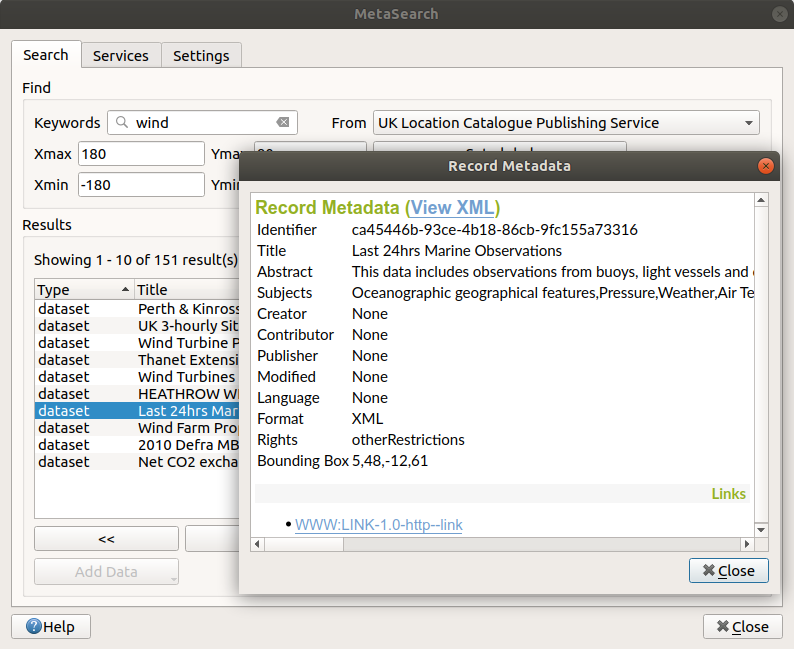 24.2.6. MetaSearch Catalog Client — QGIS Documentation documentation